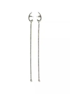 PANCONESI Diamanti Pendulum Crystal-embellished Earrings - Silver