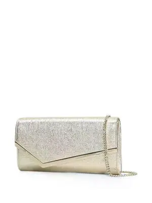 JIMMY CHOO Emmie Glitter-effect Clutch Bag - Silver