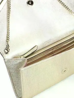 JIMMY CHOO Emmie Glitter-effect Clutch Bag - Silver