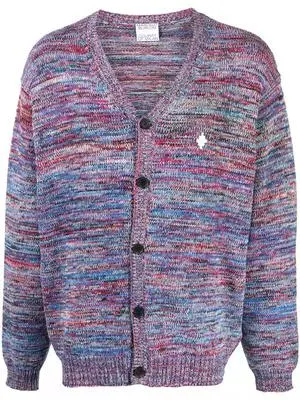 COUNTY OF MILAN Cross-motif V-neck Cardigan - Blue