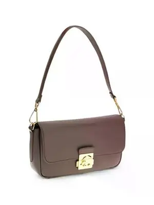 COCCINELLE Medium C-me Lock Leather Shoulder Bag - Brown