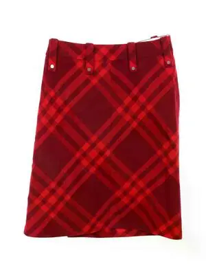 Burberry 2020s Wool Checked Midi Skirt