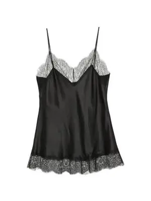 Carine Gilson Lace-trim Slip Top - Black