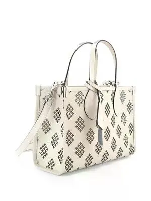 Gucci Ophidia Tote Gg Debossed Laser Cut Leather Small Shoulder Bag - Neutrals