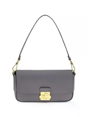 COCCINELLE Medium C-me Lock Leather Shoulder Bag - Grey