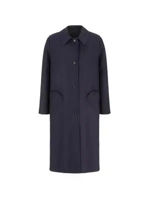 BLAZÉ MILANO Virgin Wool Smiley Pocket Coat - Blue