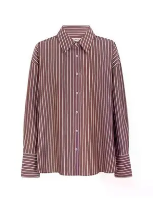 CAYET Anita Striped Shirt - Brown