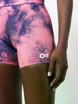 Off-White Logo-print Tie-dye Shorts
