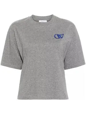 Off-White Logo-embroidered Cotton T-shirt