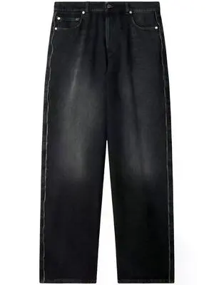 Off-White Zip-trim Loose-fit Jeans - Black