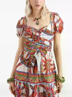 Dolce & Gabbana Carretto-print Long Dress