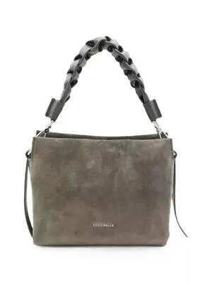 COCCINELLE Small Boheme Braided-handle Suede Tote Bag - Brown