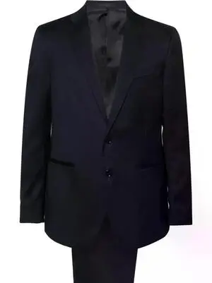 Corneliani Single-breasted Wool Suit - Blue