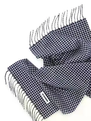 JIL SANDER Check Fringed Scarf