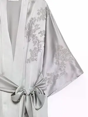 Carine Gilson Lace-trim Silk Robe