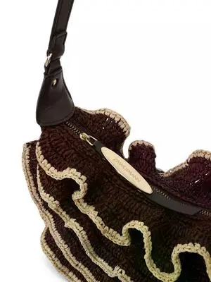 Zimmermann Goldentime Ruffled Shoulder Bag - Brown