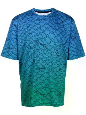 Off-White Monogram-print Faded T-shirt - Blue