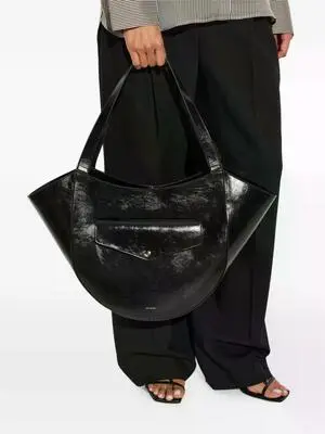 WANDLER Hortensia Slouch Leather Tote Bag - Black