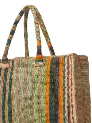 GABRIELE FRANTZEN Crochet Striped Tote Bag
