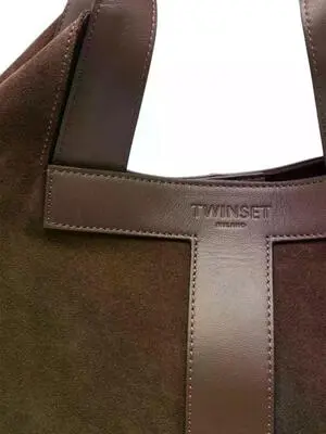 TWINSET Suede-panelled Tote Bag