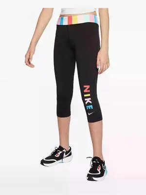 Nike One Training Striped-waistband Leggings - Black