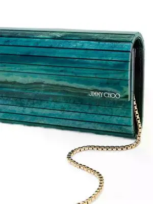 JIMMY CHOO Sweetie Marble-effect Clutch Bag - Blue