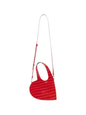 Coperni Mini Heart Croc-effect Tote Bag - Red