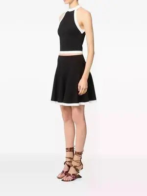 Nina Ricci Contrasted-knit Skater Mini Skirt - Black