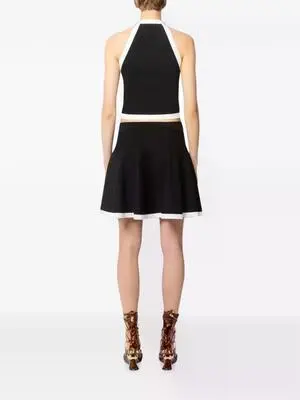 Nina Ricci Contrasted-knit Skater Mini Skirt - Black