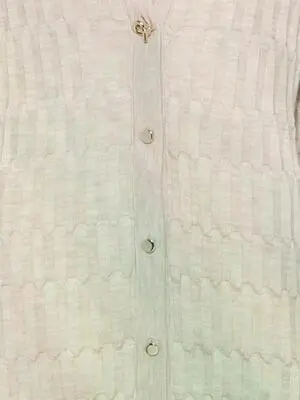 Fabiana Filippi Ribbed Knit V-neck Cardigan - Neutrals