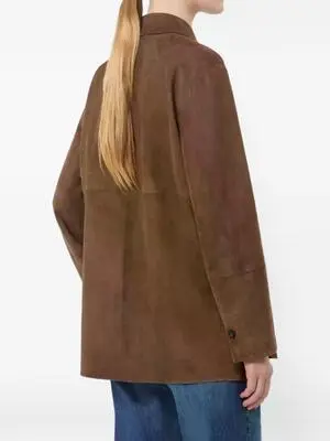 Max Mara Button-front Suede Jacket
