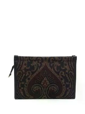 Etro Paisley-jacquard Clutch Bag - Brown
