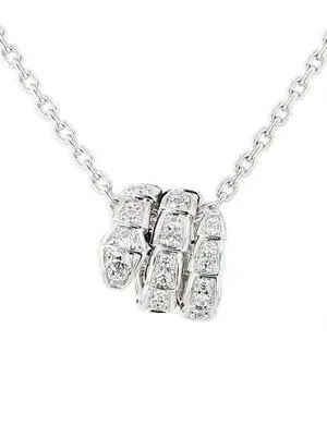 BVLGARI 2020s Serpenti Viper Diamond Necklace In White Gold