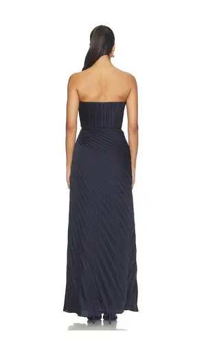 AMUR Pleated Gown - Navy