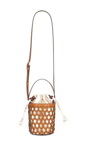 LOEFFLER RANDALL Laith Stripe Canvas & Beads Bucket Bag - Multi