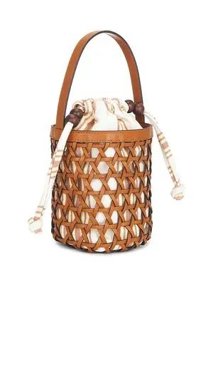 LOEFFLER RANDALL Laith Stripe Canvas & Beads Bucket Bag