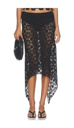 Lioness Trophy Midi Skirt In . Also - Black