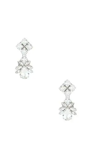 ANTON HEUNIS Omega Clasp Pixel & Drop Pendant Earrings - Metallic Silver