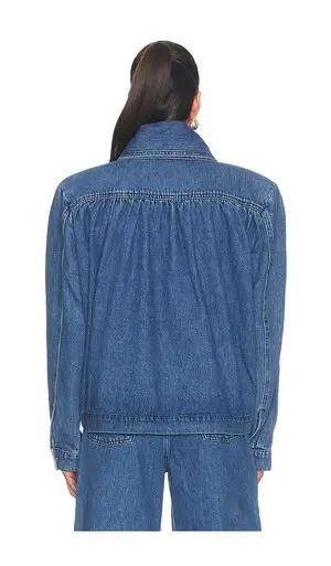 ROTATE BY BIRGER CHRISTENSEN Gathered Denim Jacket In . Also