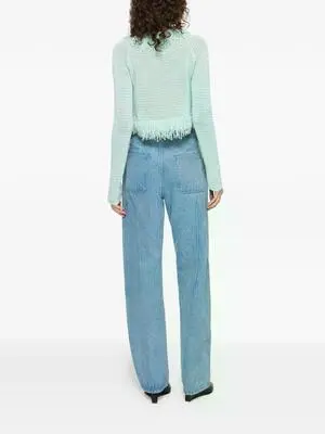 Paris Georgia Fringed Fishnet Cardigan