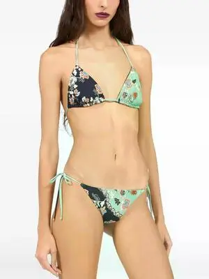 Roberto Cavalli Floral-print Triangle Bikini Top