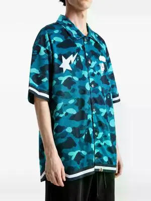 A BATHING APE Camo-print Shirt - Blue