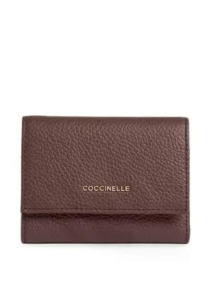 COCCINELLE Metallic Grained Leather Wallet - Red