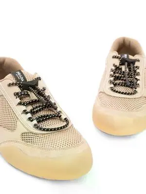 Prada Speedrock Mesh-panelled Lace-up Sneakers - Neutrals