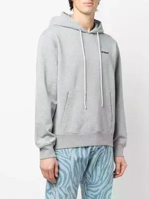 Off-White Organic Cotton Logo Embroidered Hoodie