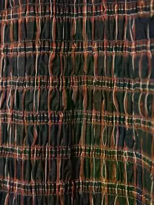 GANNI Smocked Checked Top - Black