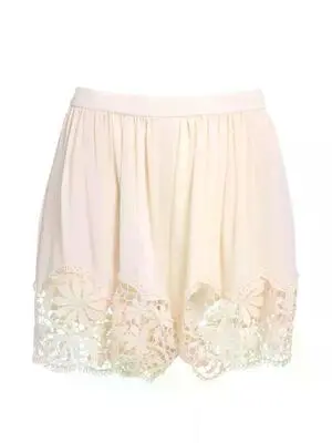 Elie Saab Macramé Silk Shorts