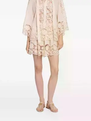 Elie Saab Macramé Silk Shorts