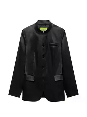 Shanghai Tang Satin Blazer - Black