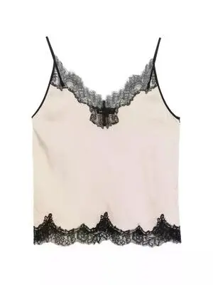 Maje Lace-trim Top - Neutrals